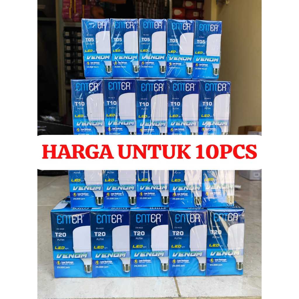 Jual Lampu LED Putih VENOM Bohlam LED Lampu Bohlam ENTER VENOM LED 5 10 15 20 PAKET 10PCS ...