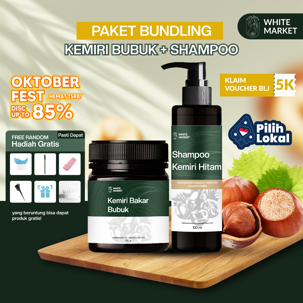 Jual Paket Perawatan Rambut Rontok - Kemiri Bakar Bubuk dan Shampoo ...