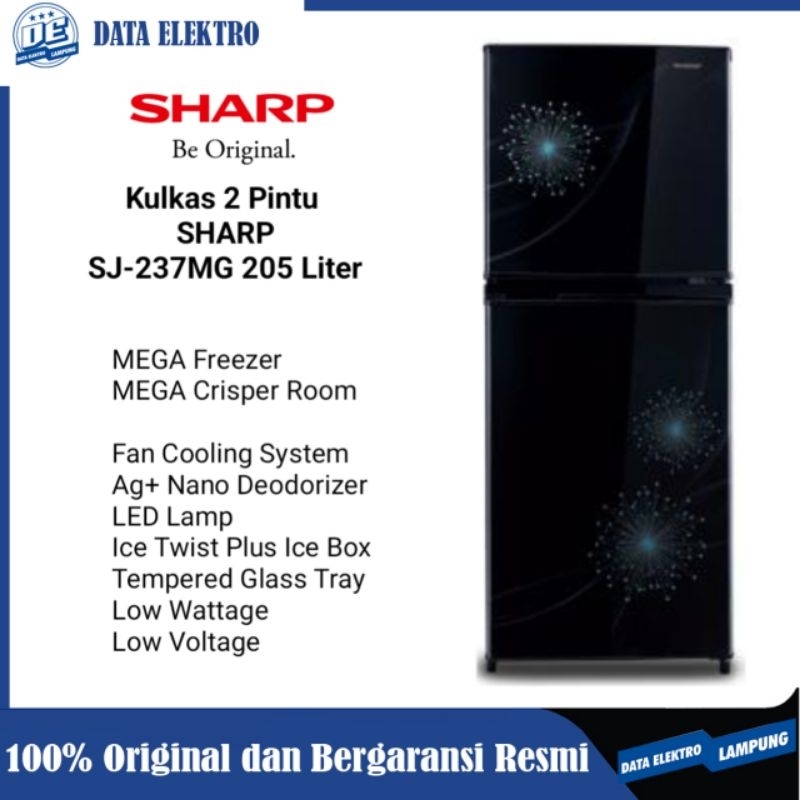 Jual Kulkas 2 Pintu Sharp SJ 237MG 205 Liter GARANSI RESMI | Shopee Indonesia