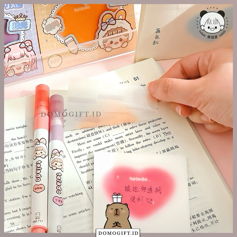 Jual Sticky Notes Transparan 50 Lembar Memo Notepad Aesthetic Tembus ...