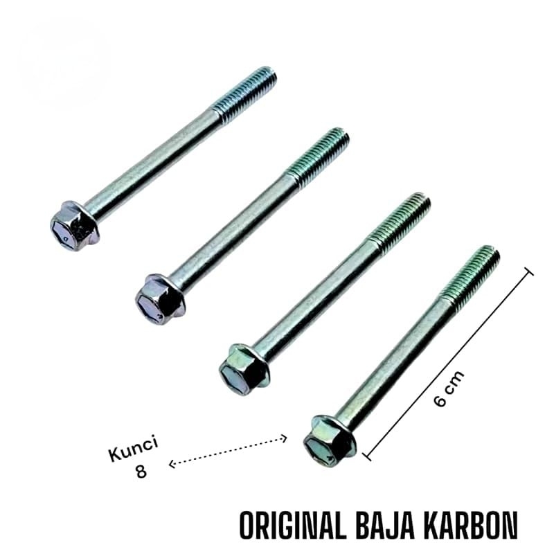 Jual harga 10pcs BAUT 10 kunci 8 m6x60 Baud blok cvt mesin panjang 6cm ...