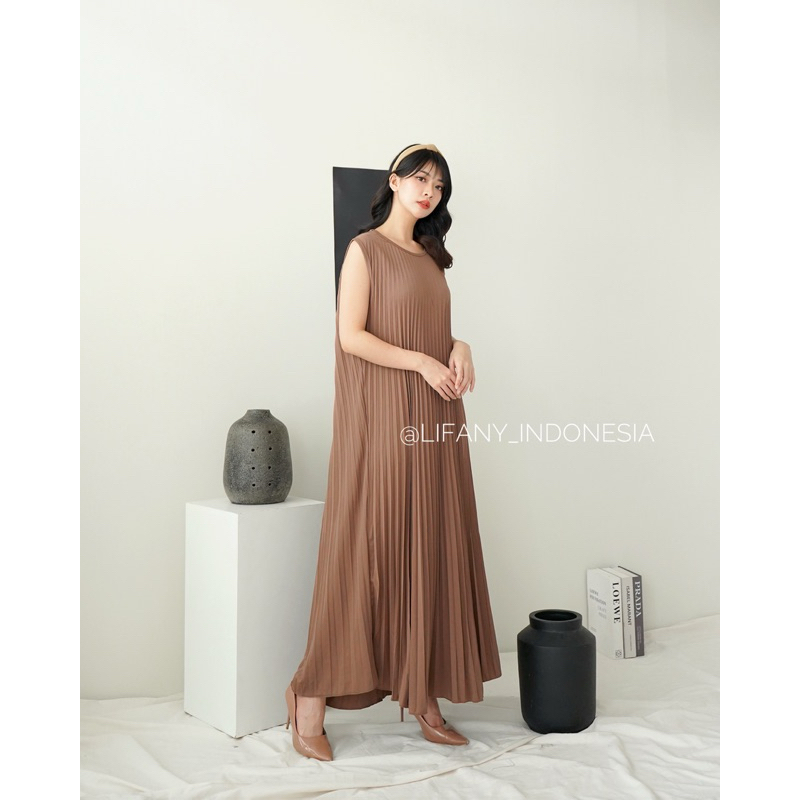 Jual INNER DRESS PLISKET PAYUNG / INNER GAMIS PLISKET TANPA LENGAN ...