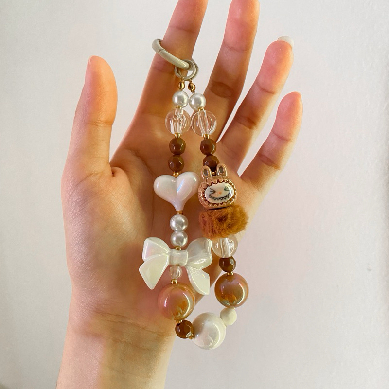 Jual PHONE STRAP / PHONE CHARM LABUBU COKLAT PINK WHITE LIMITED EDITION ...