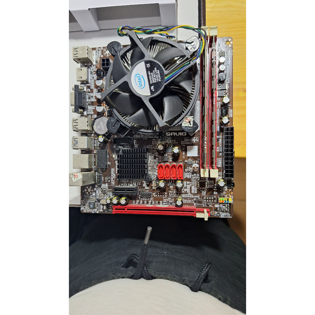 Jual Motherboard Sanvio ZX-H81 V1.3 Lengkap dengan Memory 2x4GB CPU Fan Bagus | Shopee Indonesia