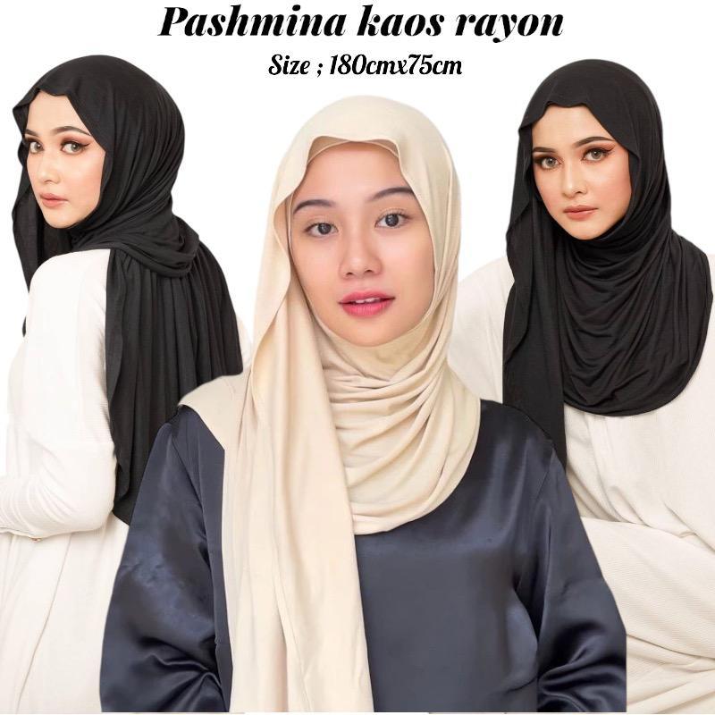 Jual PASHMINA RAYON|| HIJAB PASHMINA KAOS RAYON SUPER | Shopee Indonesia