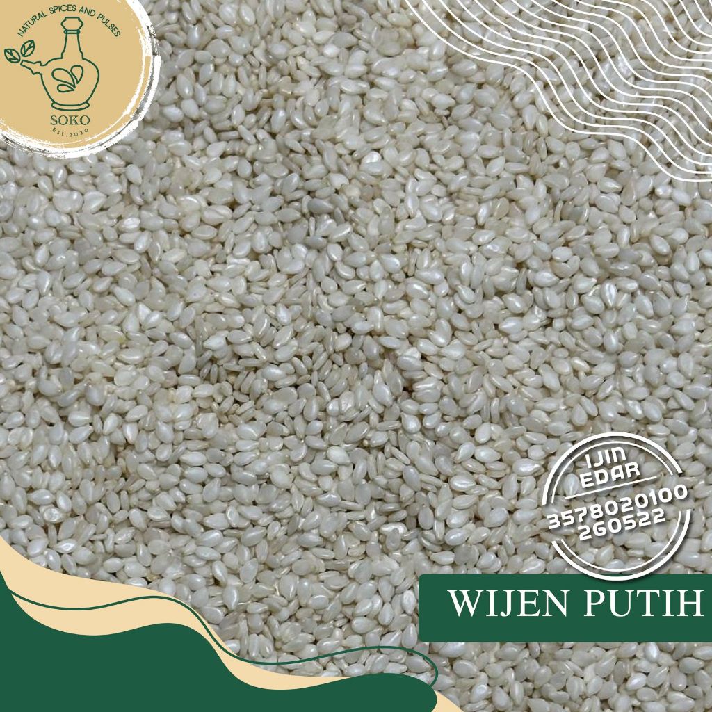 Jual Wijen Putih Bersih/sesame seeds/Wijen Wangi/Bijan Putih[Packing ...