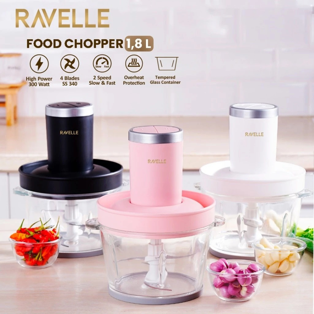 Jual RAVELLE Premium Food Chopper 1,8L 1,8 L 1.8 L 1.8L 1.8 Liter - Penghalus Bumbu dan ...