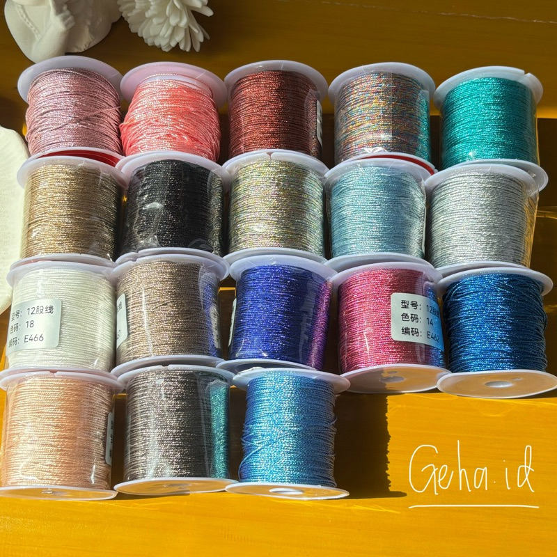 Jual 1 meter Shine String Tali Benang Metalik Metallic String 0.8mm ...