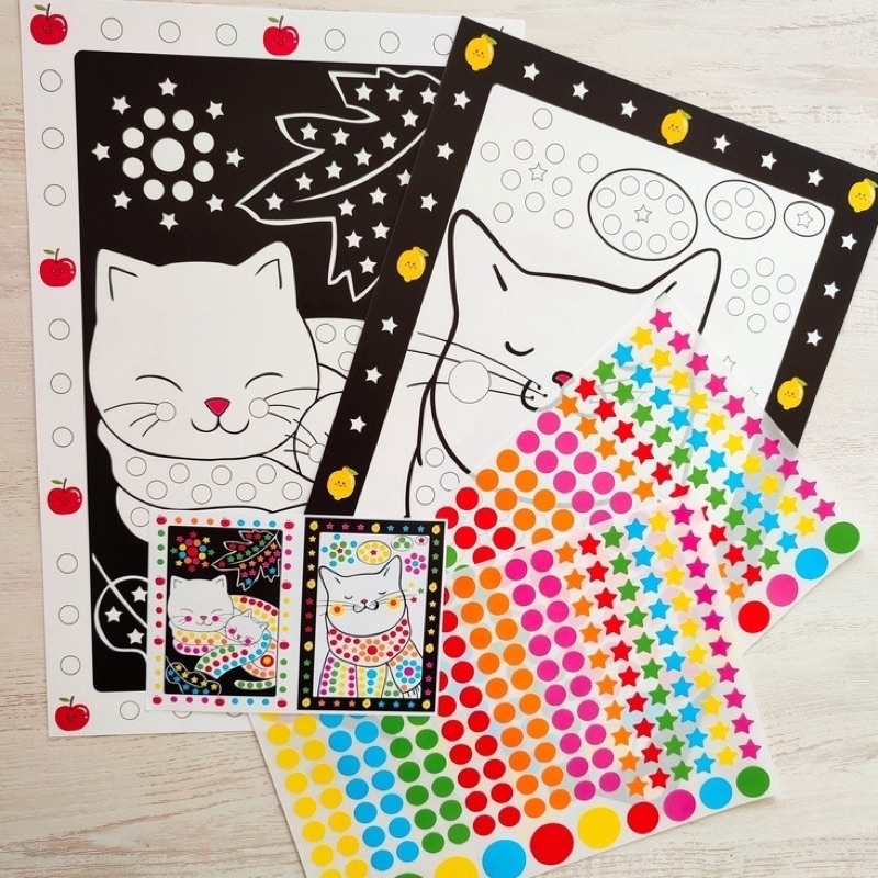 Jual KIDSINK Sticker Dot & Mewarnai 2IN1I 2 Lembar Bolak-Balik I ...