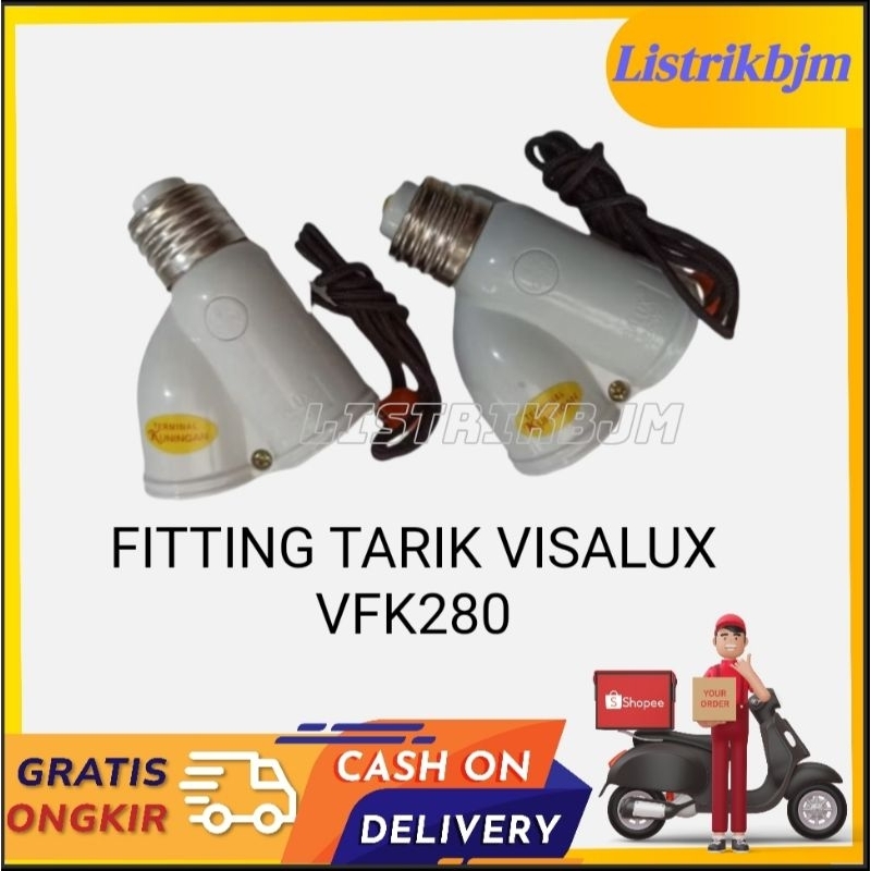 Jual FITTING LAMPU TARIK CABANG 2 VISALUX PUTIH | Shopee Indonesia