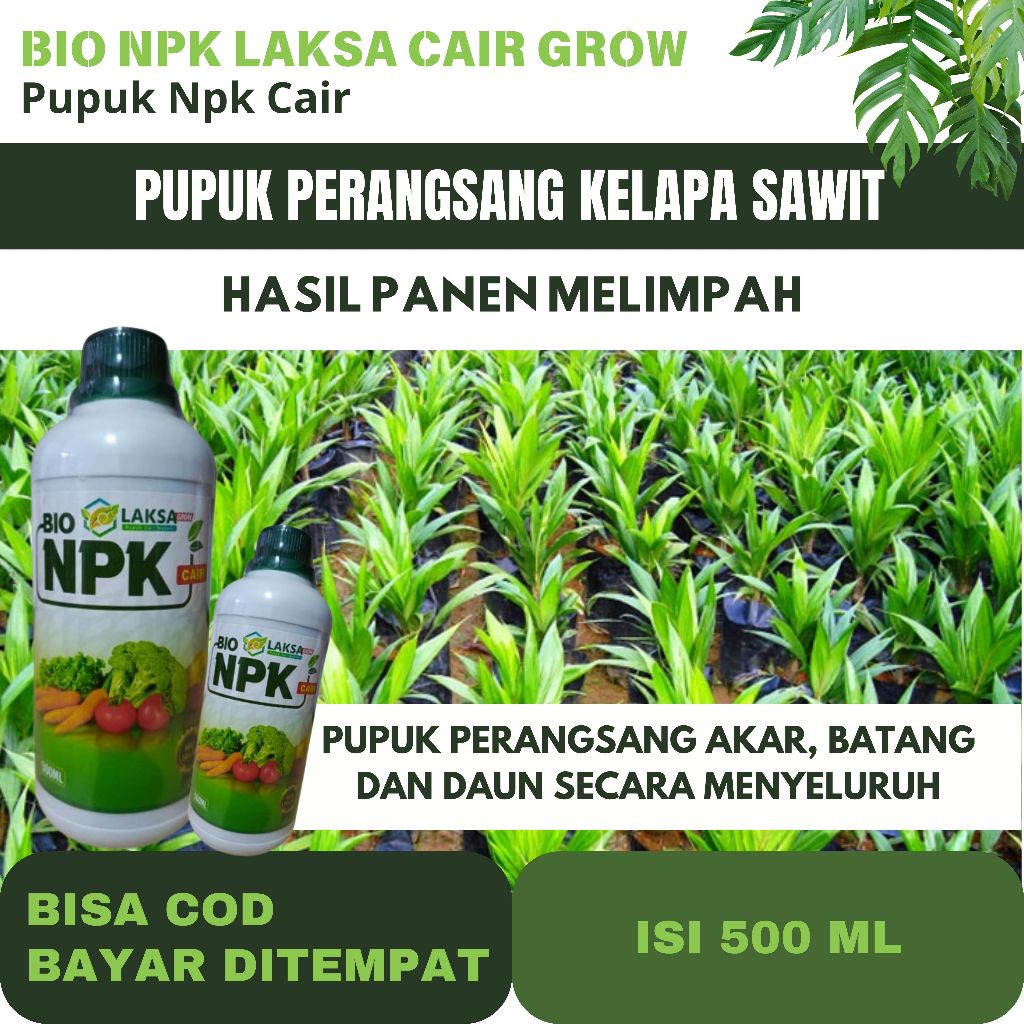 Jual Pupuk Npk Cair Laksa Grow 500 Ml Untuk Sawit Pupuk Booster