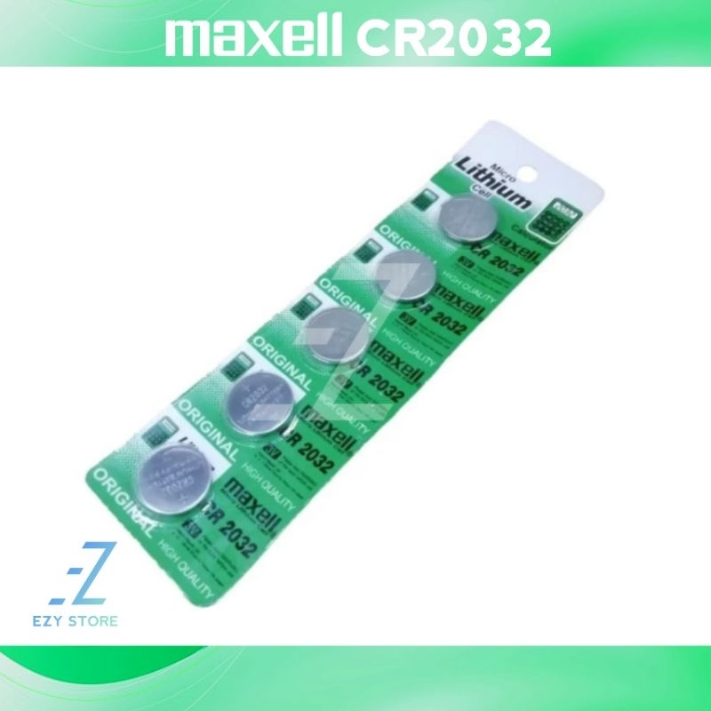 Jual Baterai Maxell CR 2032 Isi 5 Pcs Perlembar - CR2032 Lithium ...