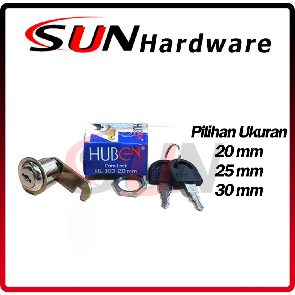 Jual Kunci Lemari Loker Huben HL- 103 20 25 30 mm Kait Cam Lock Original Asli | Shopee Indonesia
