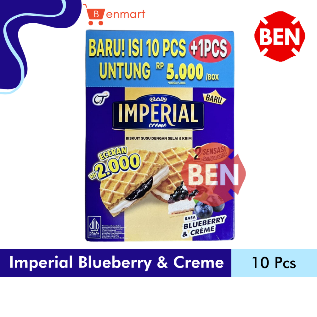 Jual Imperial Creme RASPBERRY / BLUEBERRY 1 Box 10 Pcs Biskuit Susu ...