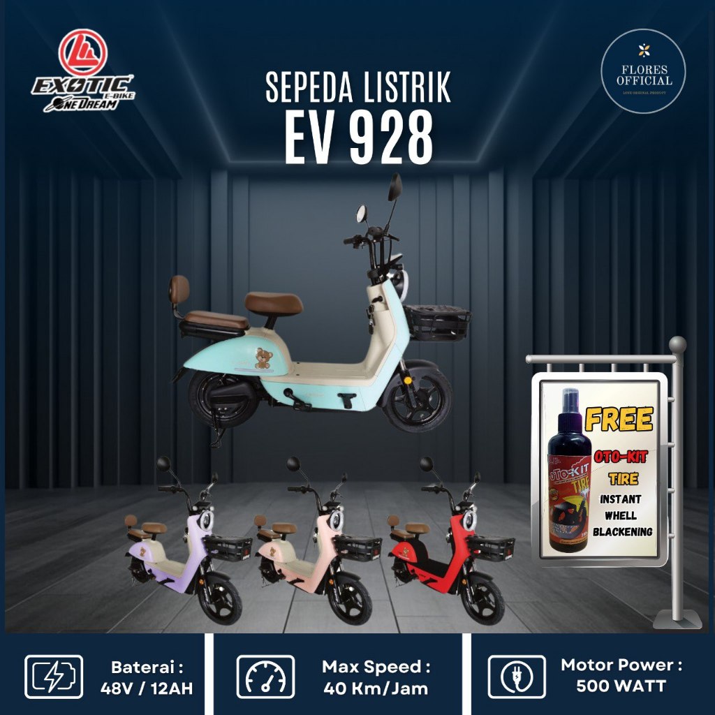 Jual Sepeda Listrik Exotic EV-928 500Watt Garansi Resmi | Shopee Indonesia