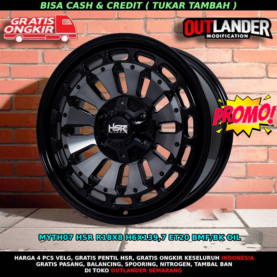 Jual Velg mobil ring 18 hsr myth07 r18 black oil face pajero fortuner hilux dc strada triton ...