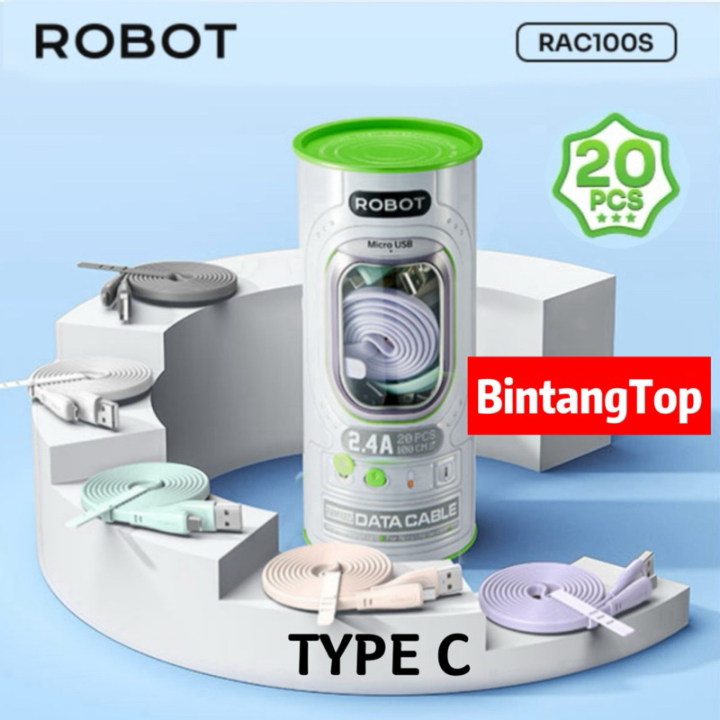 Jual ROBOT RAC100S / kabel data ROBOT RAC100S TYPE C 2.4A fast charging ...