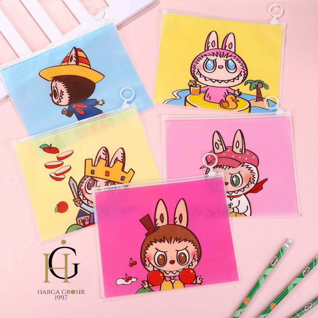 Jual ZIPPER POUCH UKURAN BESAR LABUBU KOTAK PENSIL MOTIF LABUBU LUCU ...