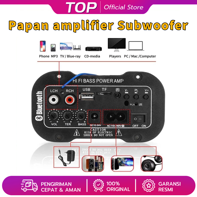 Jual 【READY YA】5 inci Papan amplifier listrik Audio Bluetooth 5.0 USB ...