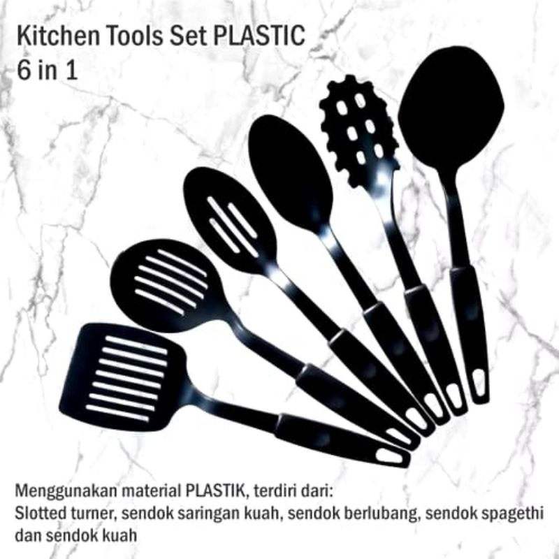Jual (PS) SPATULA SET 6 PCS - Spatula Kitchen Set / Alat Cooking Sutil ...