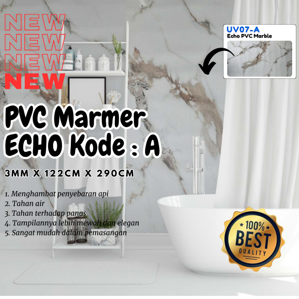 Jual UPVC Marmer ECHO / UPVC Marble Panel / UV Marble 1,2m x 2,9m Kode ...