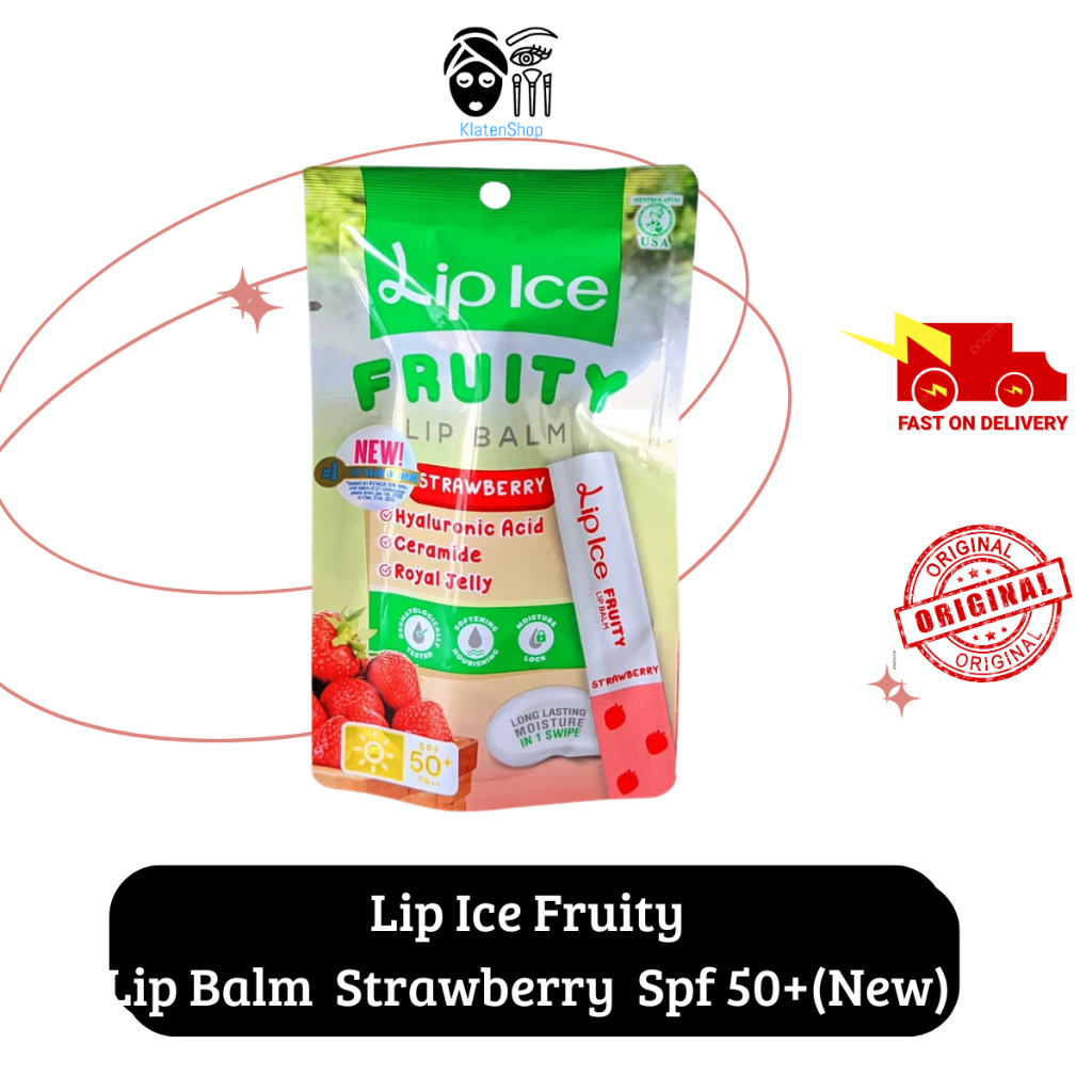 Jual Lip Ice Fruity Lip Balm Strawberry Spf 50 | Shopee Indonesia