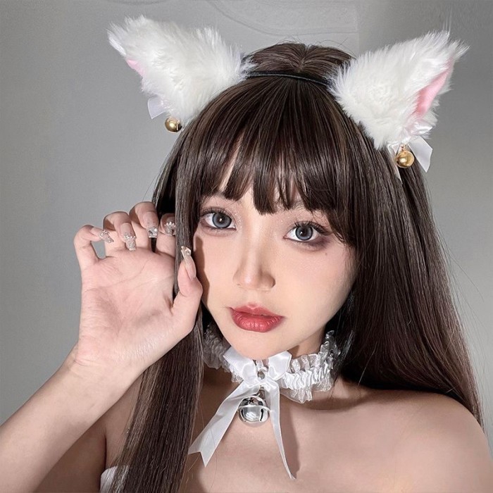 Jual Bando Telinga Kucing Nekomimi Bando Wanita Headband Bell Cat ...