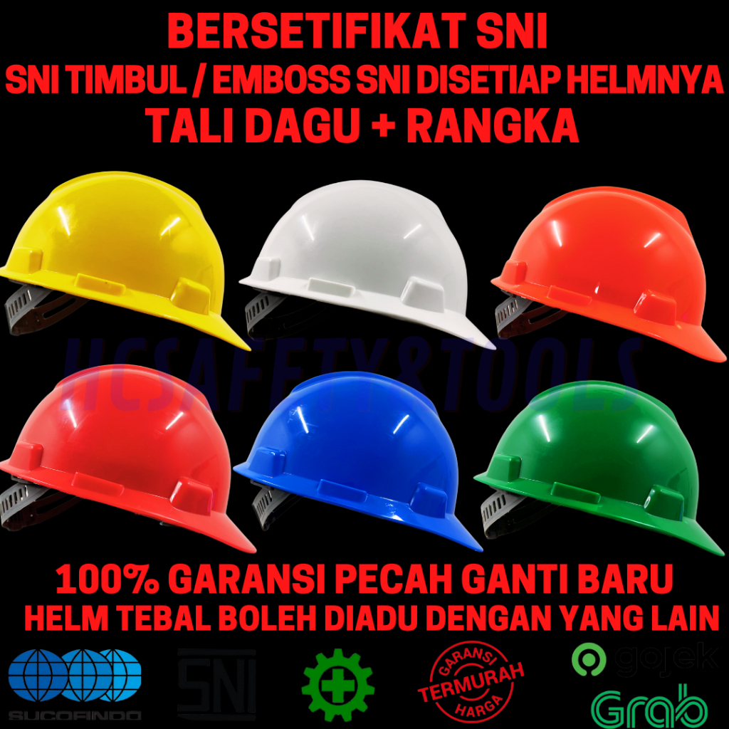 Jual HELM PROYEK V-GUARD SAFETY SNI HIJAU,ORANGE,KUNING,BIRU,PUTIH ...