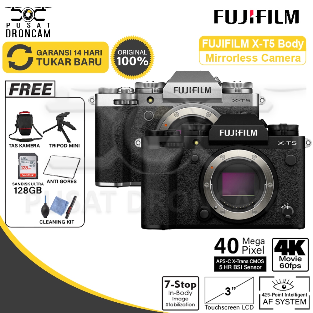 Jual Fujifilm X-T5 Body Only Fuji XT5 XT 5 Body Only Fuji Mirrorless Camera | Shopee Indonesia