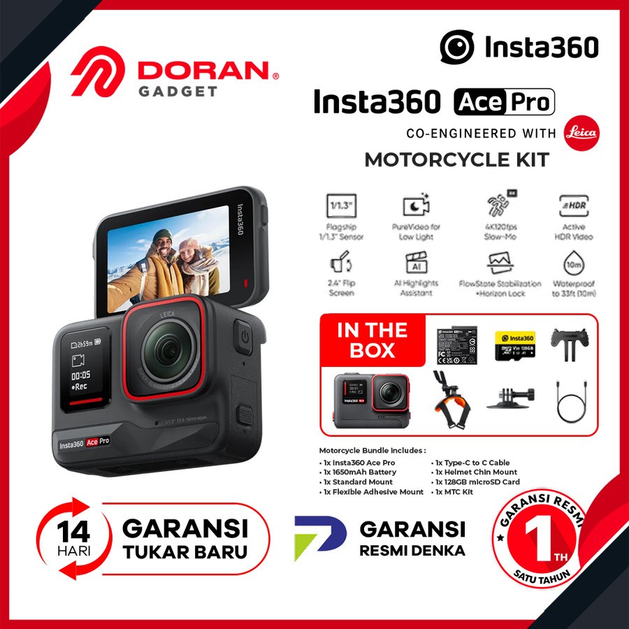 Jual Insta360 cam Ace Pro Motorcycle Kit Bundle Edition Action Camera ...