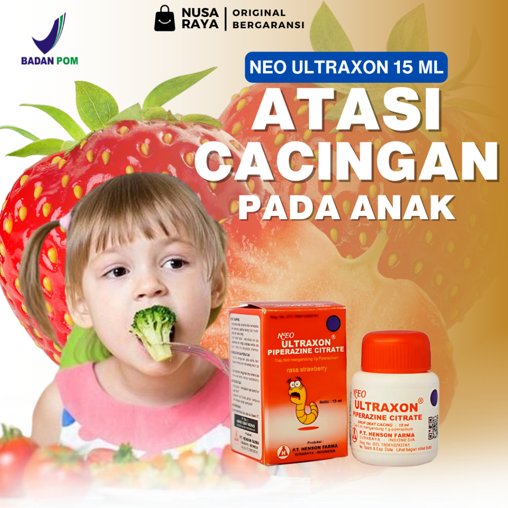 Jual Neo Ultraxon 15ml Rasa Strawbery Sirup Obat Cacingan Cacing Kremi ...