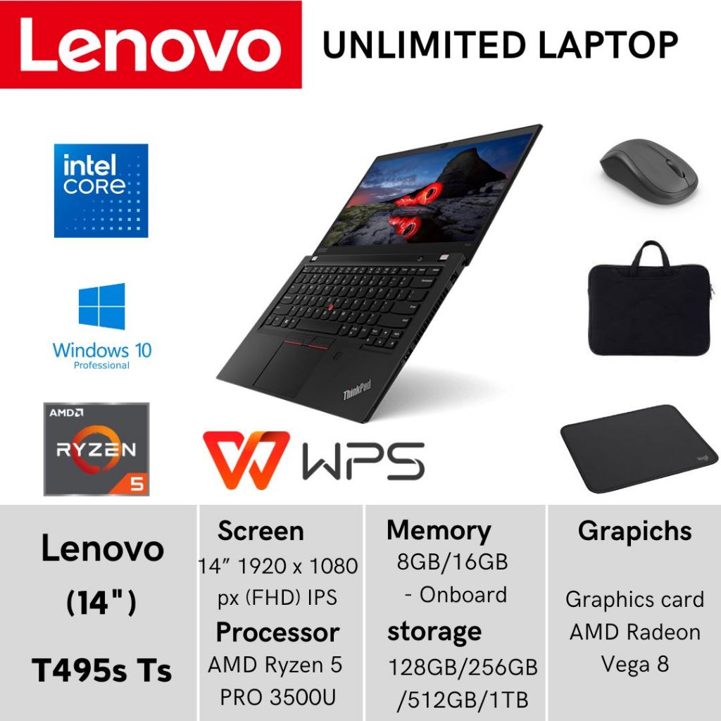 Jual LAPTOP LENOVO THINKPAD T495 T495S L14 L15 T14 RYZEN 5 7 PRO ...