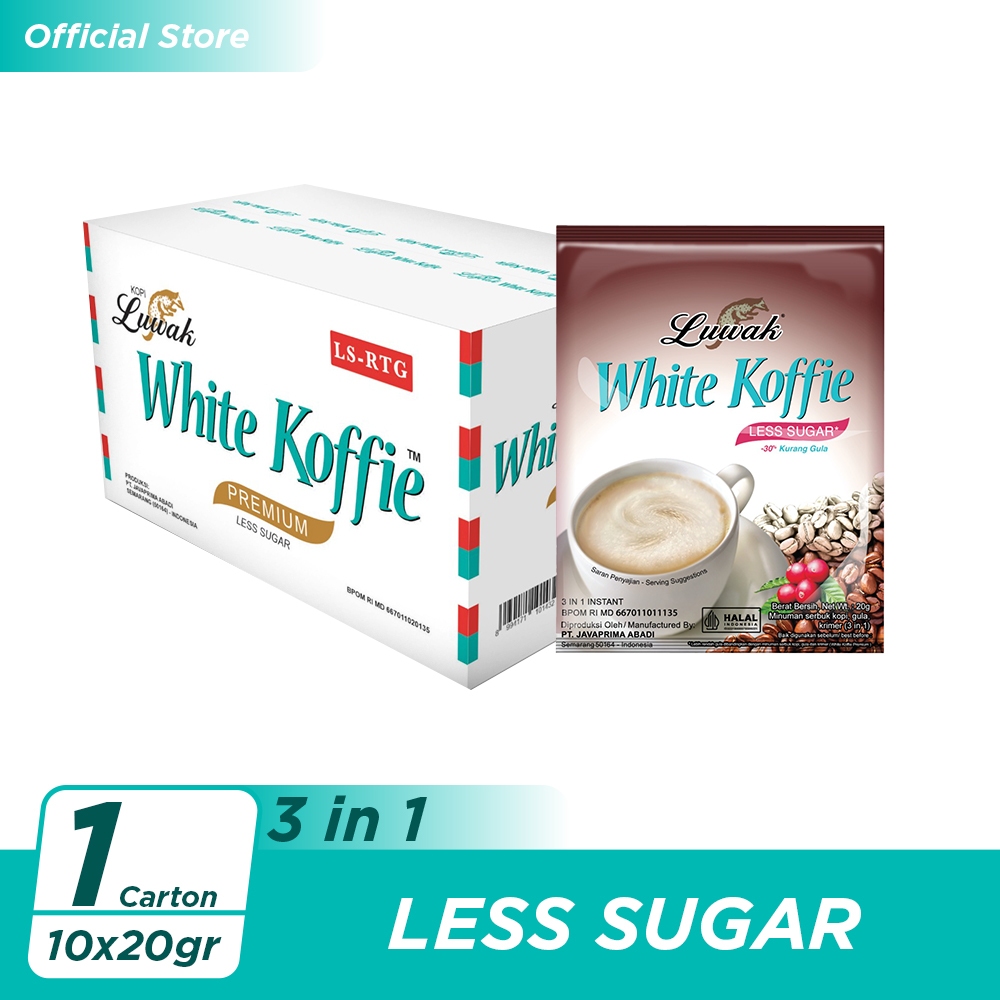 Jual Kopi Luwak White Koffie Less Sugar Renceng 10x20gr - 12 pcs ...