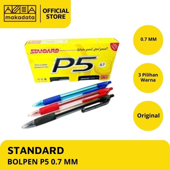 Jual BOLPEN / BALLPOINT / PULPEN STANDARD P5 0.7MM (1PCS) MURAH ...