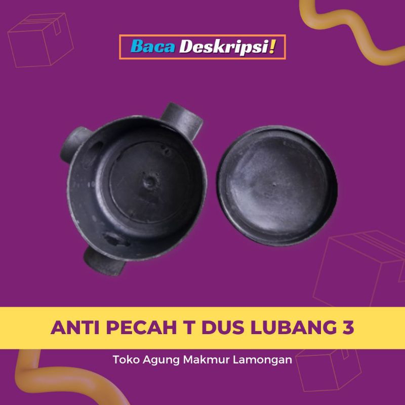 Jual T Dus Cabang 3 Bulat Tebal Anti Pecah 5/8 mm Hitam 3 Lubang ...