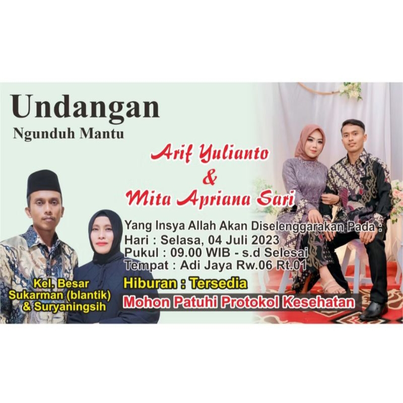 Jual KARTU KEPLEK KARTU PUNJUNGAN KARTU UNDANGAN KARTU PUNJUNGAN NASI ...