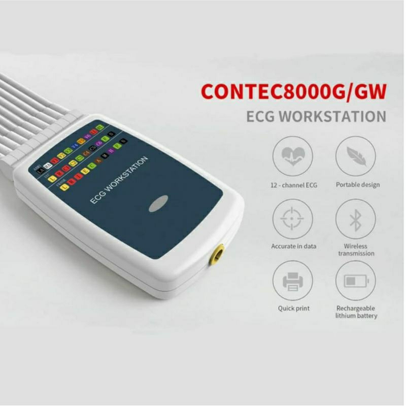 Jual ECG/ EKG 12 CHANNEL CONTEC 8000G WORKSTATION/ ECG PC CONTEC 8000G WORKSTATION | Shopee ...