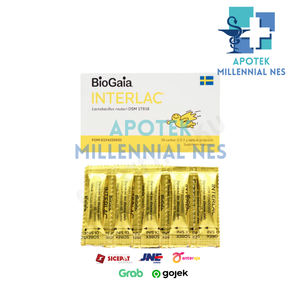 Jual INTERLAC PROBIOTIK MINI PACK 0,3 GR - 1 STRIP- 5 SACHET - ORI ...