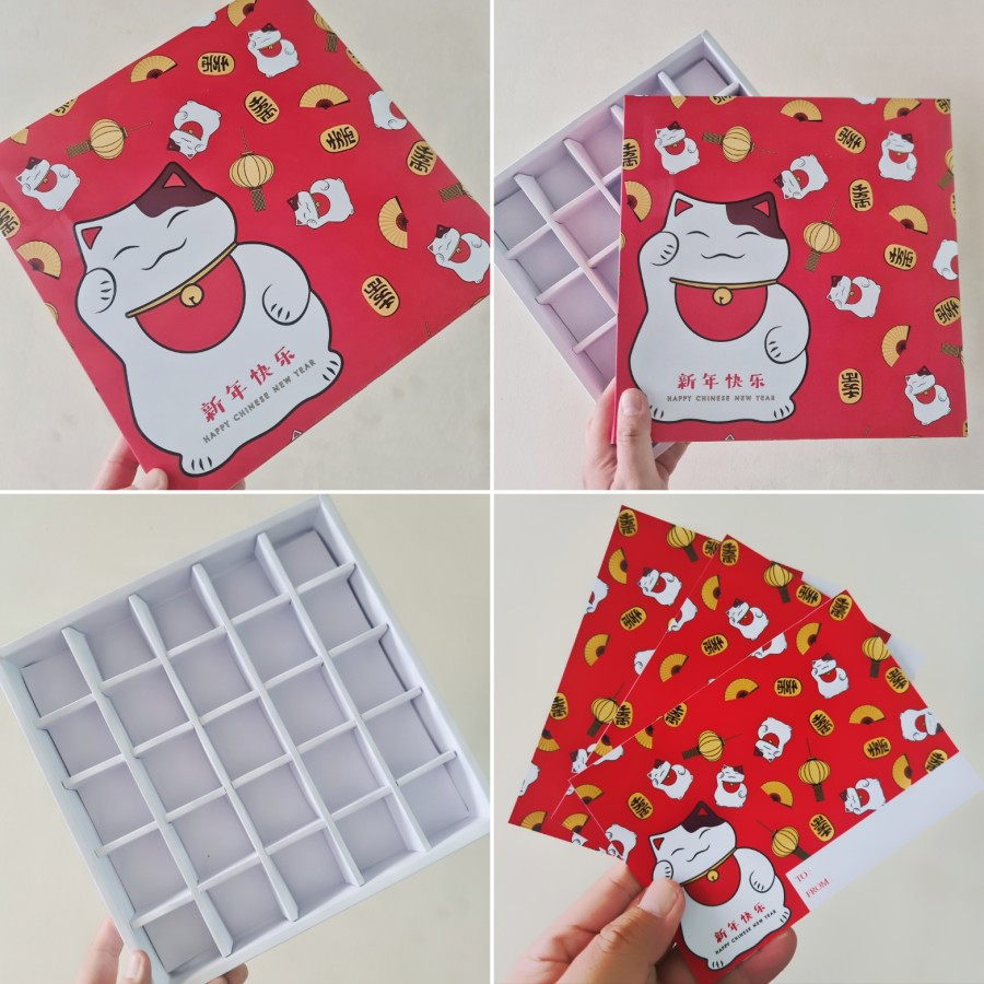 Jual 10 pcs box imlek kemasan cookies sekat isi 25 ukuran 4x4x3cm lucky ...