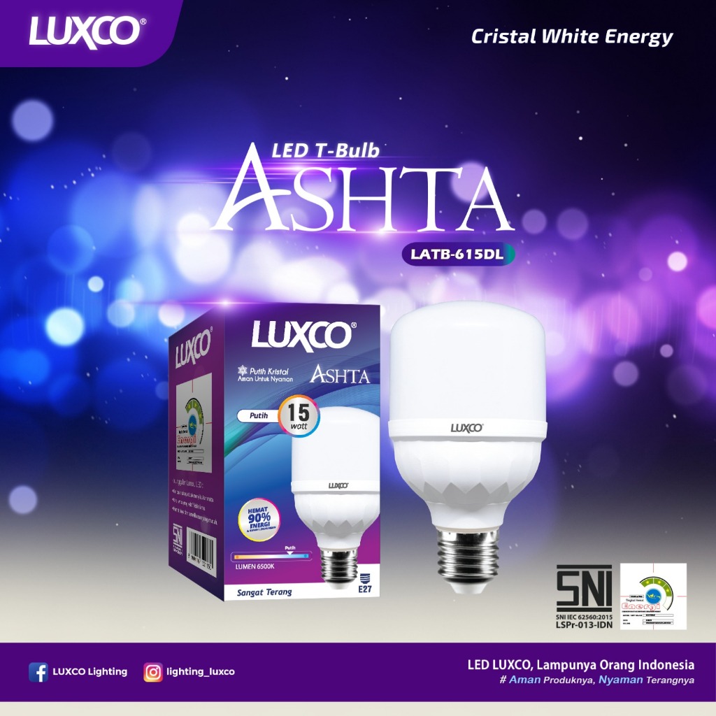 Jual LUXCO Ashta Lampu LED Kapsul Bergaransi 15 Watt - Cahaya Putih & Warm White | Shopee Indonesia