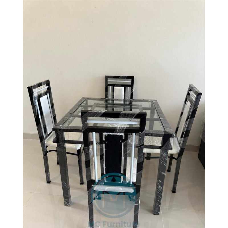 Jual meja makan besi minimalis 4 kursi | Shopee Indonesia