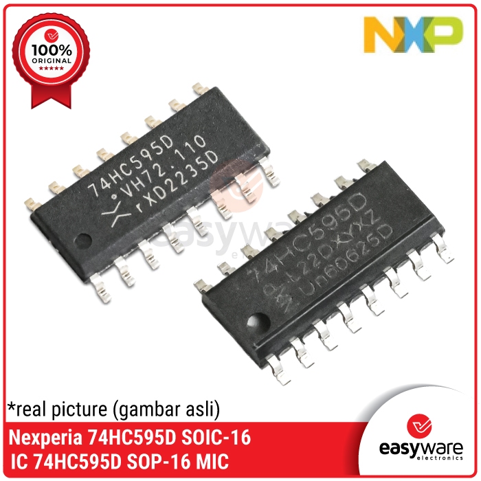 Jual IC 74HC595 SMD 74HC595D SOIC-16 Original ic shift register | Shopee Indonesia