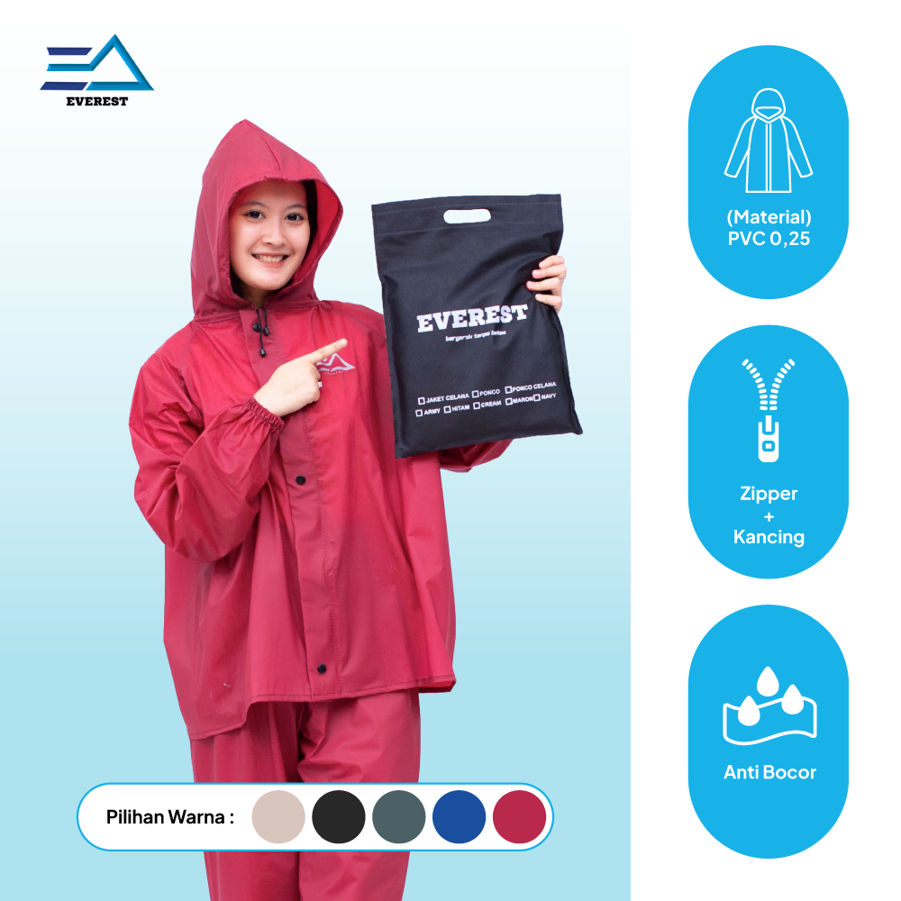 Jual EVEREST OFFICIAL - Mantel Hujan - Jas Hujan PVC raincoat Dewasa ...