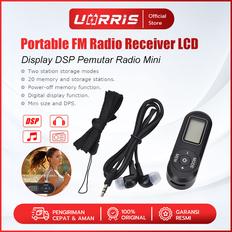 Jual UORRIS Portable FM Radio Receiver LCD Display DSP Pemutar Radio ...