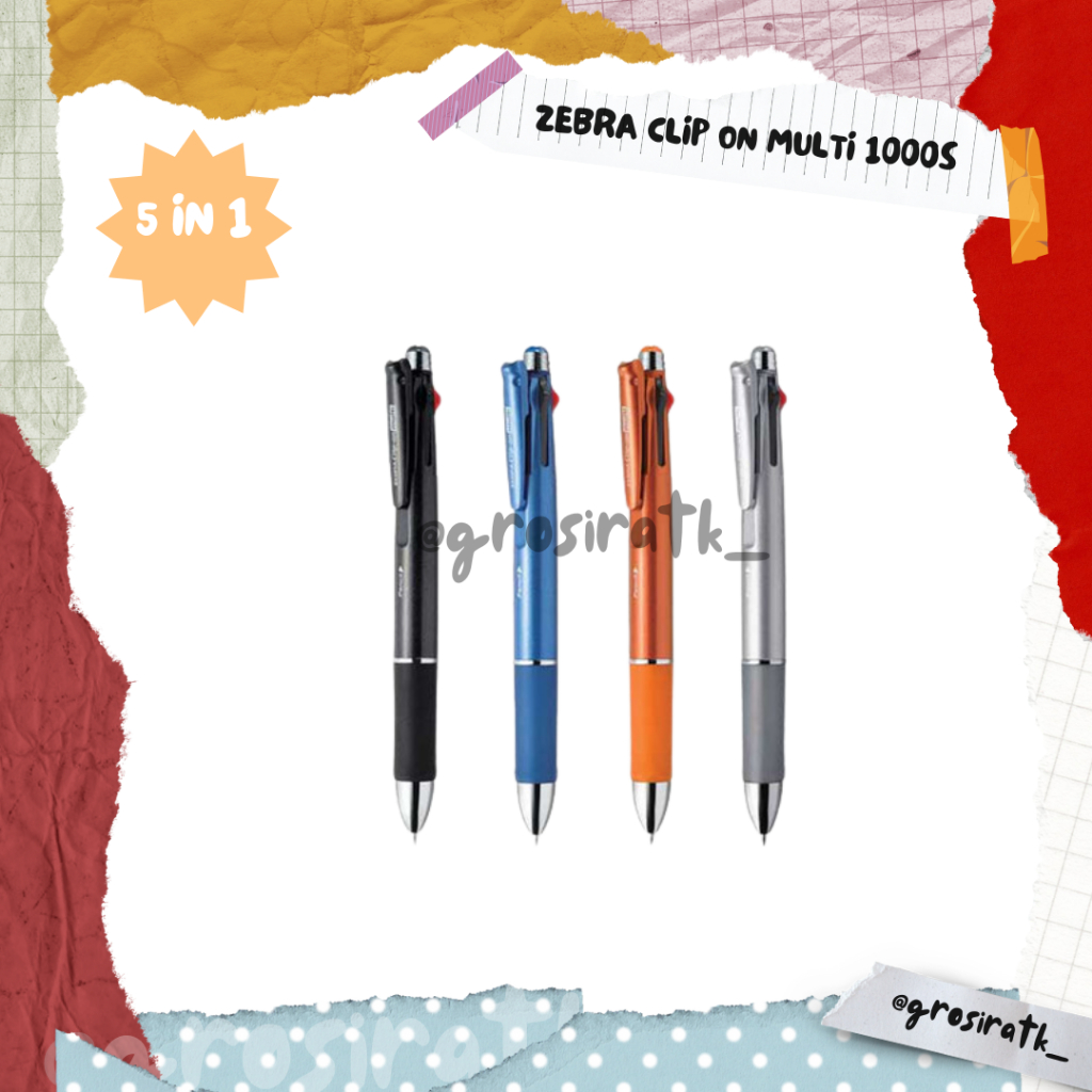 Jual Zebra Clip On Multi 1000S / Pulpen Multifunction 5 in 1 | Shopee ...