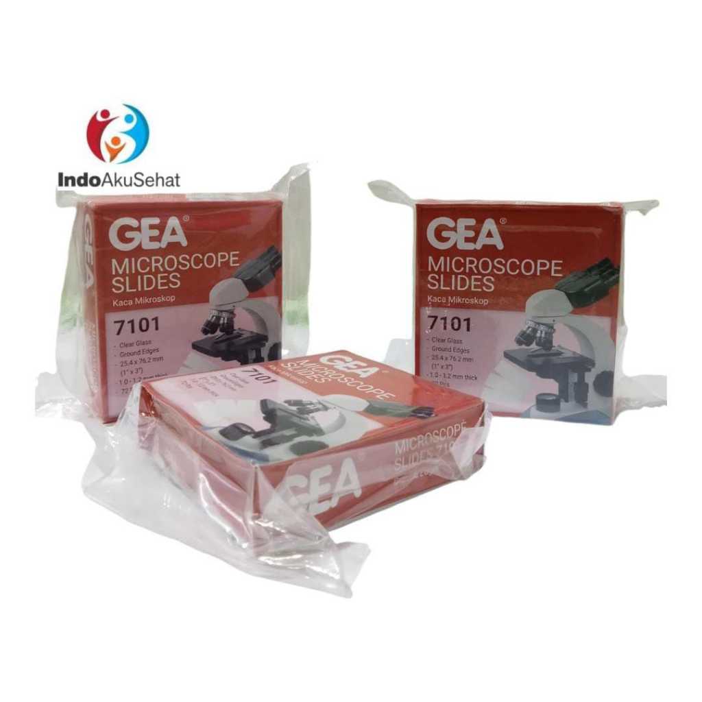 Jual OBJECT GLASS GEA KACA PREPARAT MICROSCOPE SLIDE GEA 7101 MERAH ...