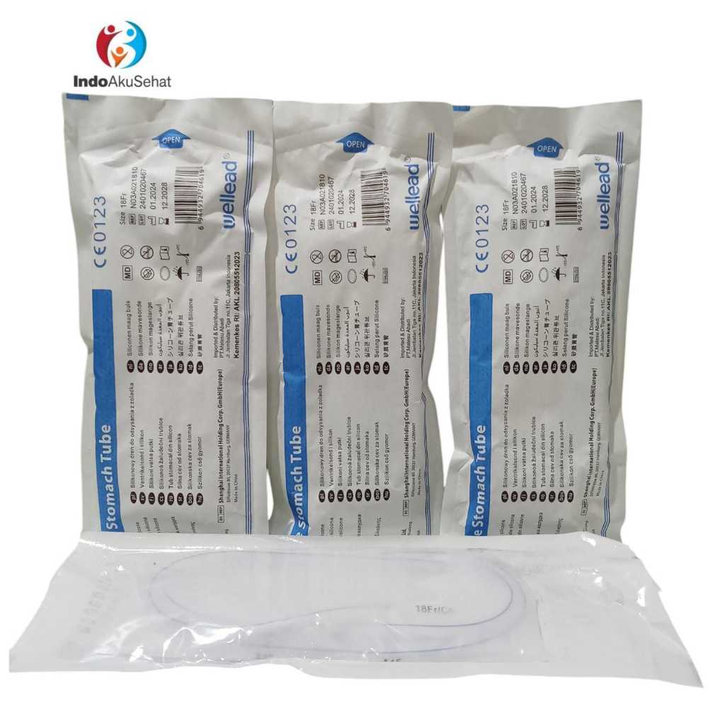 Jual NGT SILICONE WELL LEAD NO.18 STOMACH TUBE SELANG MAKAN SILICONE ...