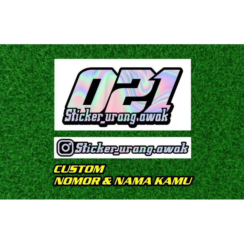 Jual STICKER NOMOR START HOLOGRAM ( bisa reques nama dan nomor ...