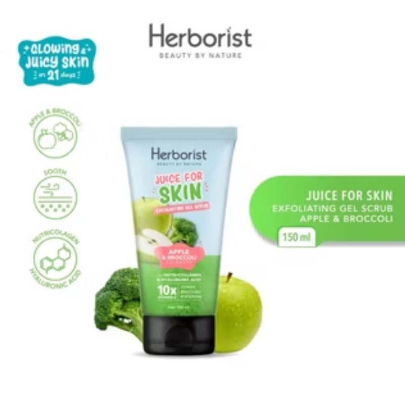 Jual Herborist Juice For Skin Exfoliating Gel Scrub 150ml - Apple & Broccoli | Shopee Indonesia