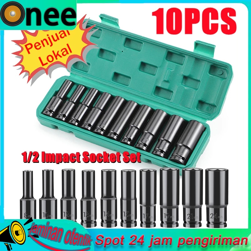Jual UneedTools 10Pcs Mata Impact Socket 1/2 Inci 8-24mm Sock Impact Wrench/Kunci Sok Impact ...